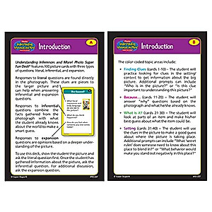 Super Duper Publications | Photo Understanding Inferences and More! Super Fun Deck | Critical Thinking Flash Cards | Great for Autistic Children | Ask Literal, Inferential, or Expansion Questions