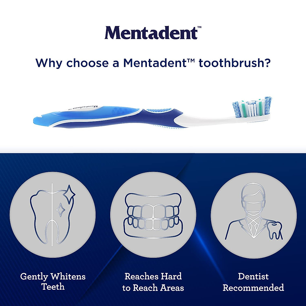 GuruNanda Mentadent Manual Toothbrush for Adults & Kids - Extra Cleaning with Soft Bristles for White Teeth Family 4 Count(Pack of 1)