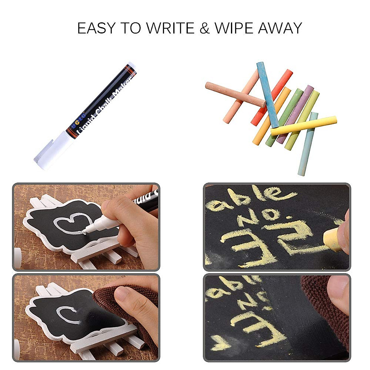 Food Labels for Party Buffet, Wood Mini Chalkboards Signs for Food with Stand, Food Signs for Party Buffet, for Message Board Signs, Place Cards for Weddings, Table Numbers