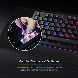 TECWARE Spectre Pro, RGB Mechanical Keyboard with Volume Knob, Full Size 104 Keys (Outemu Brown)