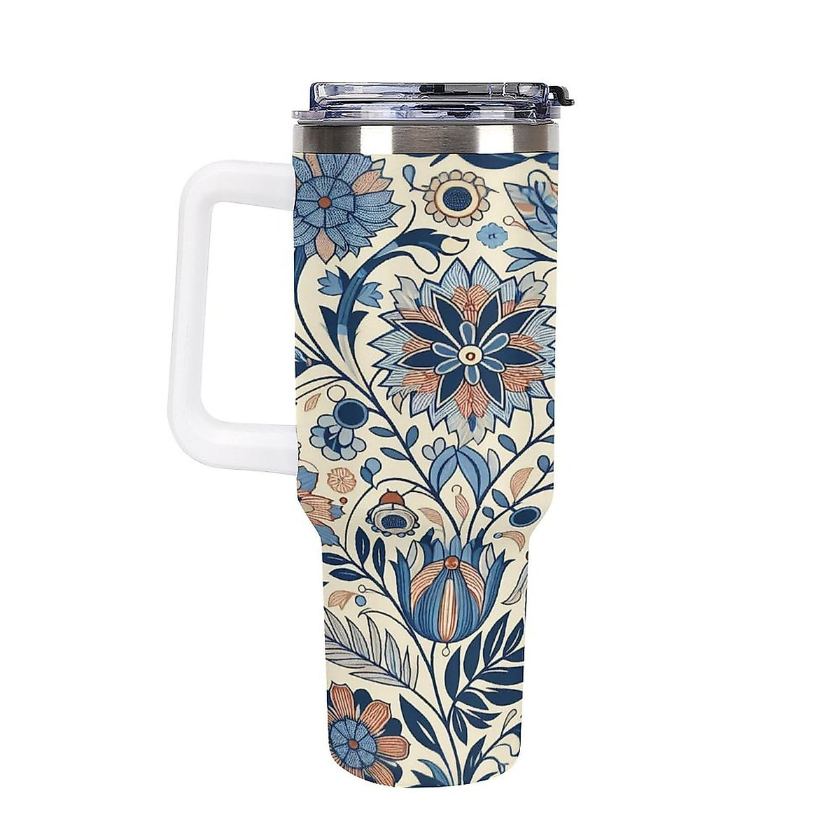 30oz Floral Stanley Cup Insulated Tumbler – Vacuum Insulated, Double Wall Design, 30oz Tumbler with Handle Straw for Hot Cold Beverages, Spill-Proof Insulated Cups Perfect for Adults