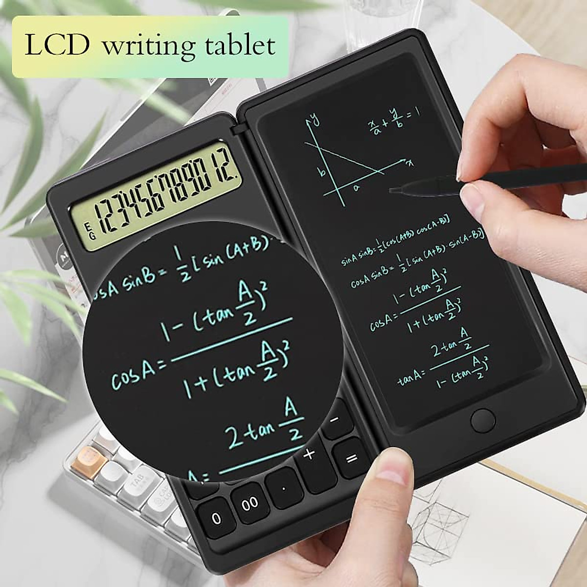 IPepul Calculator，calculators Desktop with Writing Screen, Large Display, and Quiet Design - Ideal for Students and Office Workers (Black)