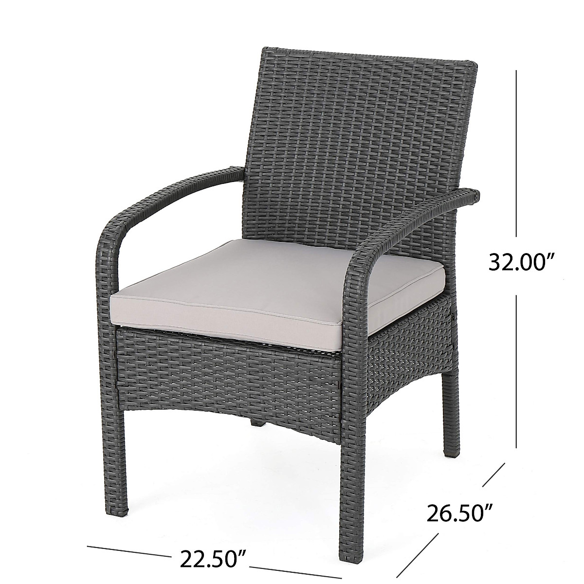 Christopher Knight Home 305810 Otto Outdoor Wicker Club Chair, Gray and Silver(Set of 2)