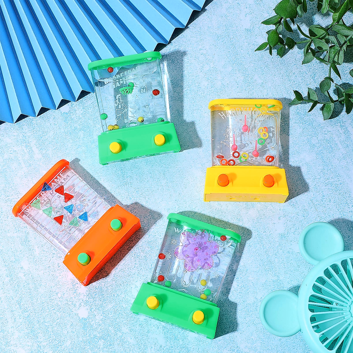 Zhanmai 16Pcs Handheld Water Game Arcade Water Ring Toss Water Tables for Beach Toy Party Favor Fun Game Entertainment, Without Water (Assorted,Stylish)