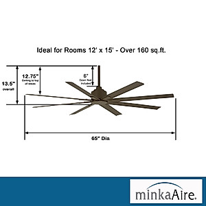 Minka Aire Xtreme H2O 65 in. Indoor/Outdoor Oil Rubbed Bronze Ceiling Fan with Remote Control