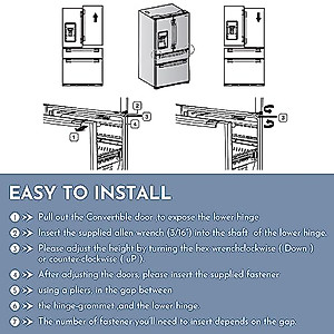 DA99-04158A Refrigerator Door Hinge Shim Kit, For Samsung Refrigerator Door Height Adjustment(4 different thicknesses shims) Replacement Parts DA60-00314C,3282540,PS6448337 DA99-04158A,AP5668209