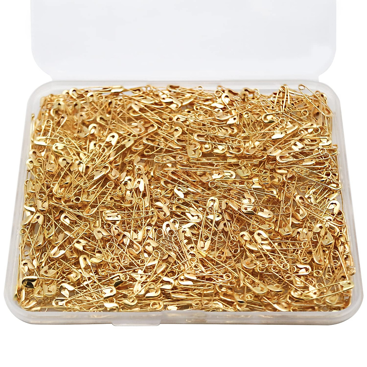 500PCS Safety Pins, 0.75Inch/19mm Small Safety pins, Rust Resistant Nickel Plated Steel Set for Crafting, Sewing, Rimming Fastening Clip Button for Garment Hang Tag (Gold)