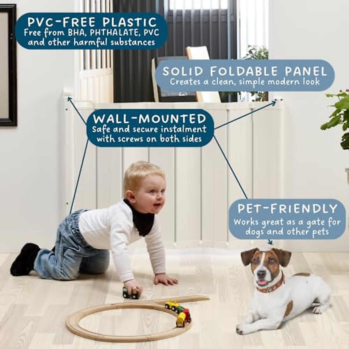 BabyDan Guard Me Retractable Safety Gate Extra Wide 25-44.6" - White