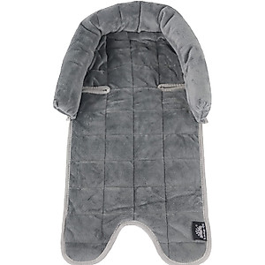 Long-Ci 2-in-1 Baby Insert Cushion Pad with Head Neck Body Support Pillow in Velvet for Newborn (Gray Beige)