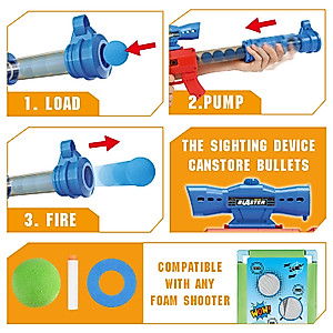 SpringFlower Shooting Game Toy for 5 6 7 8 9 10+ Years Olds Boys,2pk Foam Ball Popper Air Toy Guns with Standing Shooting Target,24 Foam Balls, Ideal Gift