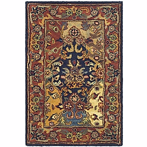 SAFAVIEH Heritage Collection 2' x 3' Multi / Burgundy HG911A Handmade Traditional Oriental Premium Wool Accent Rug