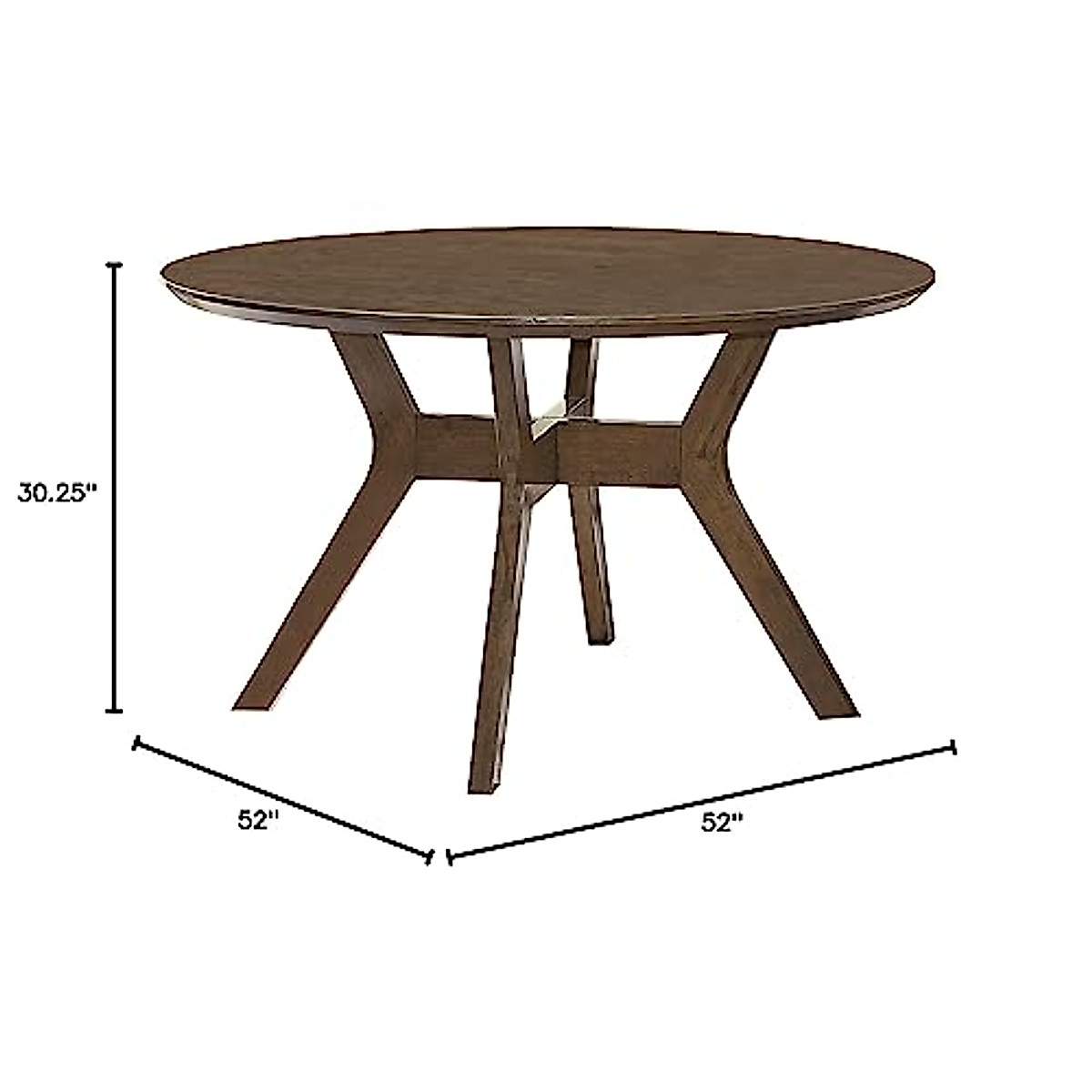 Homelegance Edam 52" Round Dining Table, Oak