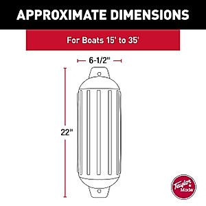 Taylor Made Products 952622 Super Gard Inflatable Vinyl Boat Fender, 6.5 x 22 inch, Black