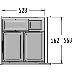 HAILO AS Euro Cargo Trash Can 600 38/38/12/D/2.5