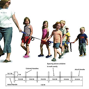 Lainrrew Walking Rope, Children Safety Walking Rope with 12 Colorful Handles Outdoor Safety Daycare Rope for Preschool Daycare Kindergarten School Kids Children (Blue)