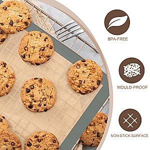 Silicone Baking Mat, 3 Pack Reusable Baking Mat, Non-Stick, Food Safe Silicone Mats for Baking, Oven Baking Sheet for Making Cookies, Macaroons, Bread