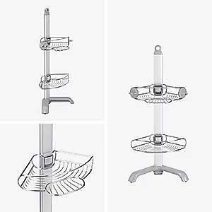 simplehuman Corner Shower Caddy, Stainless Steel and Anodized Aluminum