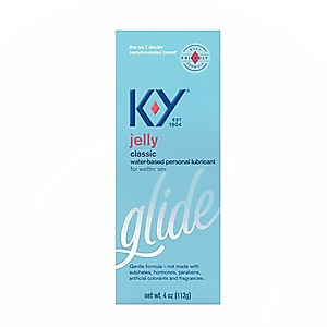 K-Y Jelly Water Based Lube For Sex, Anal Lube, Non-Greasy Water Based Personal Lubricant, pH Friendly Sex Lube Can Be Used With Sex Toys For Women & Male Sex Toys, Condom Friendly Personal Lube, 4 OZ