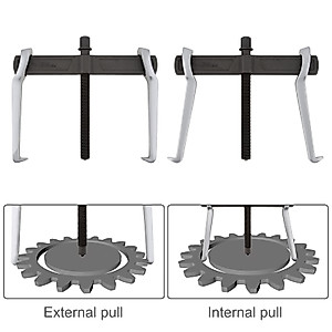ChgImposs 8 Inch CR-V 2-Jaw Gear Puller, Adjustable Bearing Puller Gears, Reversible Removal Tool for External Internal Pulling, Single Hook Two Claws Puller Tool Separate Lifting Device