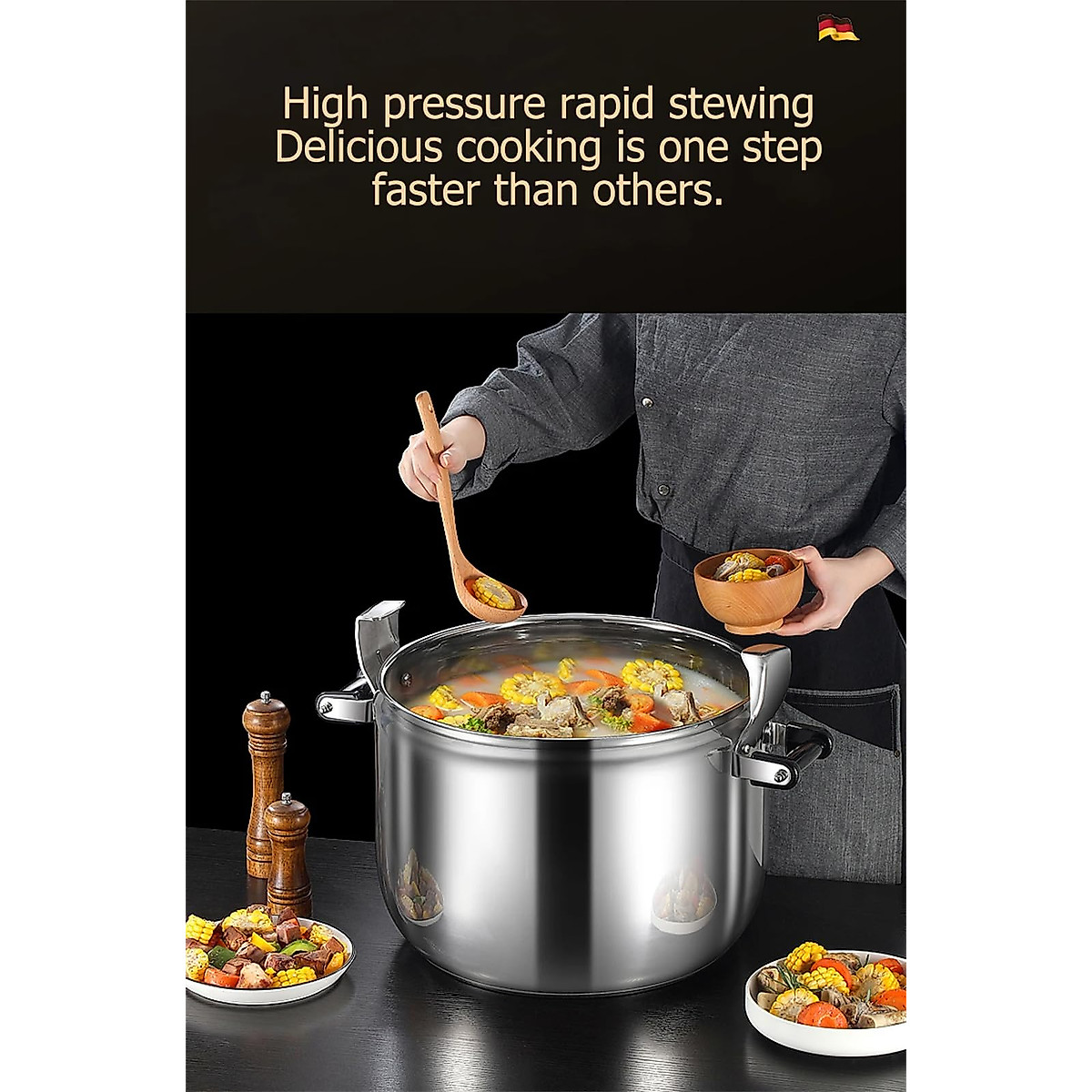 lodnexem Large 42 Quart Professional Pressure Cooker, 304 Stainless Steel Pressure Cooker Extra Large Canning Pot Commercial Canner Ideal for Industry Usage,42qt