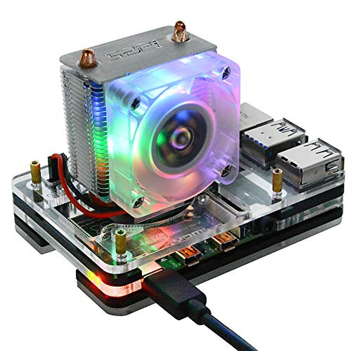 GeeekPi Case with ICE Tower Cooler for Raspberry Pi 4, Pi 4 Case with Fan and Aluminum Heatsink for Raspberry Pi 4 Model B
