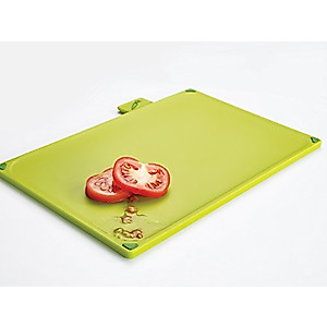 Joseph Joseph Index Plastic Cutting Board Set with Storage Case Color-Coded Dishwasher-Safe Non-Slip, Large, Silver (60134)