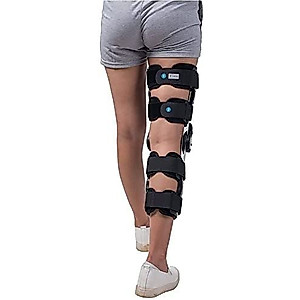 XBJYDMBDD ROM Knee Brace Hinged Knee Brace Patella Injury Fixator Bracket Medical Orthopedic Protector Adjustable Leg Stabilizer Knee Orthosis Splint Adjustable Knee Immobilizer