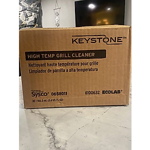 Keystone(TM) High Temp Grill Cleaner, Bundle of 6 x 3.6 oz pouches, for Kitchen, Food Truck, Professional Kitchen