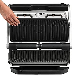 T-fal GC7 Opti-Grill Indoor Electric Grill, 4-Servings, Automatic Sensor Cooking, Silver