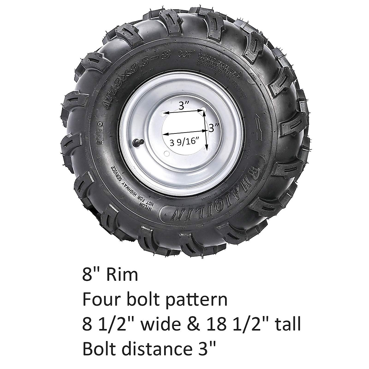 YC Yier 32" Go Kart Rear Live Axle Kit w/ 18x9.50-8" Wheels Tires Rims, 428 41T sprocket, Brake Assembly DIY Parts for Go Cart ATV Quad Golf Cart Buggy Four Wheels Drift Trike