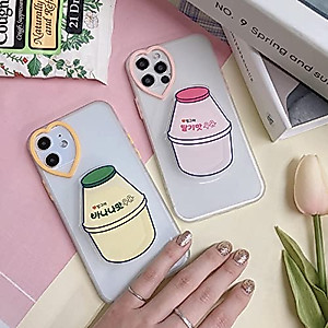 ONLYOU GRIPTOK Phone Grip Holder Hand Korea Simple Cute Stylish Smartphone Stand Design Uyu Milk Hangule Unique Matching Funny Strawberry