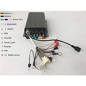 TFT Display 48V-72v 100A 5000w Electric Bike Controller sine Wave System Programmable Setting sabovton Controller