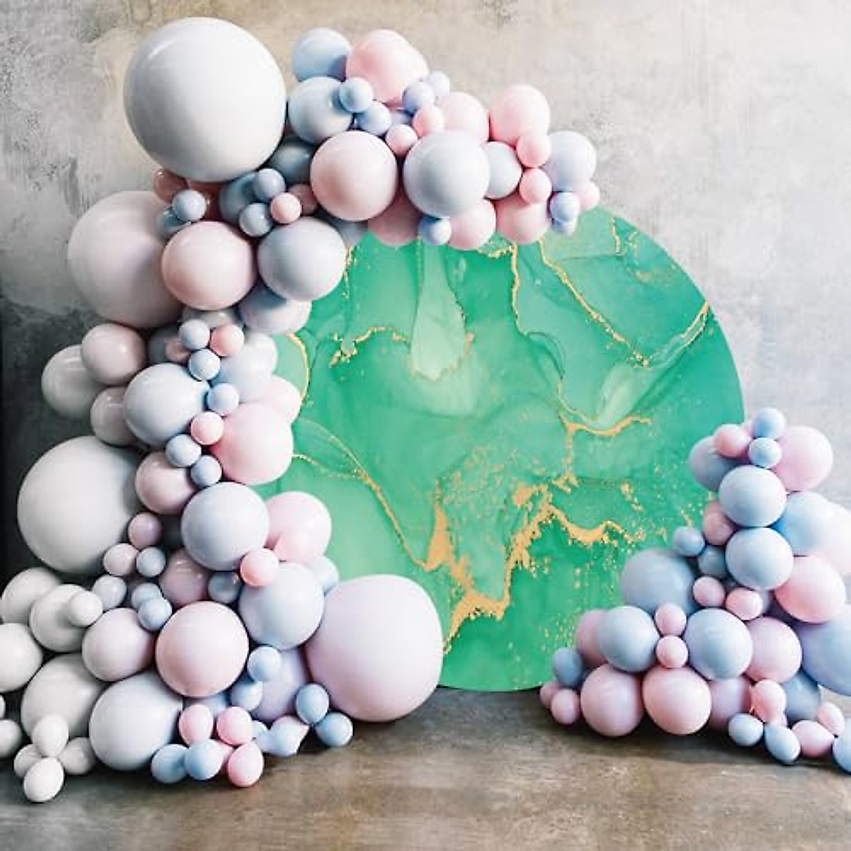 AWERT Polyester Diameter 6.5ft Round Marble Backdrop Green Marble Gold Texture Abstractism Photography Background Birthday Party Wedding Bridal Shower Photo Booth Decoration Props