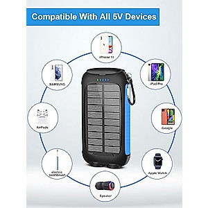 𝟮𝟬𝟮4 𝙐𝙥𝙜𝙧𝙖𝙙𝙚 Solar Power Bank -38800mAh Waterproof Portable Solar Phone Charger with LED Flashlight/Fast Charge USB C External Backup Battery Pack for All Cell Phones & Electronic Devices