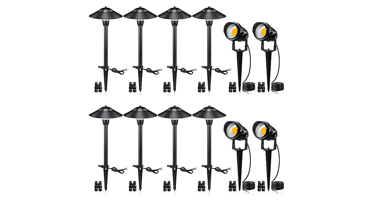 SUNVIE LED Landscape Lights - 12 Pack for Your Yard
