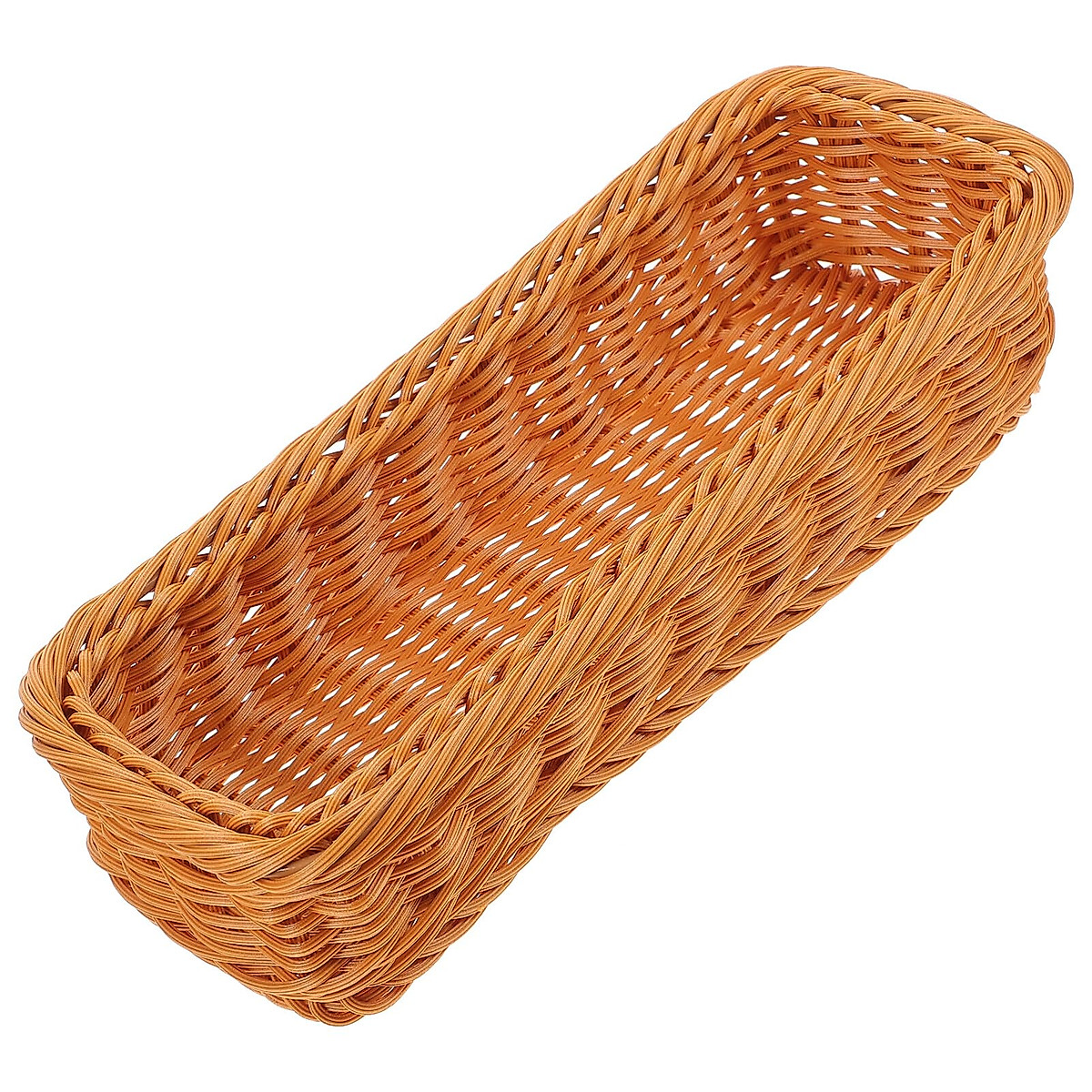 Rattan Storage Basket, Kitchen Utensil Holder Woven Rectangular Storage Baskets Rattan Flatware Tray Cutlery Holders Tableware Storage Box 26X9X8CM