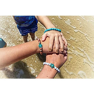 Fahlo Sea Turtle Tracking Bracelet, Elastic, Supports The Sea Turtle Conservancy, one Size fits Most for Men and Women (Crystal Blue)