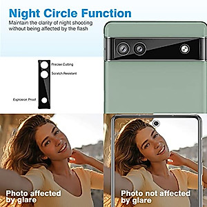 [3+2 Pack] OMOTON Screen Protector for Google Pixel 6A 5G, 3 Pack Pixel 6a screen protector & 2 Pack Camera Lens Protector, 9H Hardness Tempered Glass Compatible with Pixel 6A (6.1 Inch, 2022 Released)