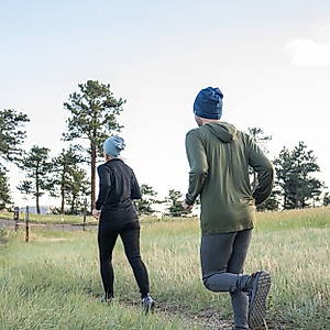 Men's Midweight Flyless Running Tights - 85% Merino Wool - Base Layer Bottoms - Charcoal Gray - Medium