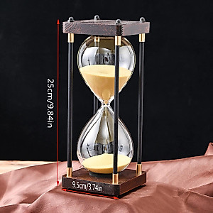 Premium Large Hourglass Sand Timer 60 Minutes, Decorative Sandglass Clock, Modern Hour Glass Timers Gift for Men & Women, Time Management Tools for Classroom Kitchen Home Office Desk Decor