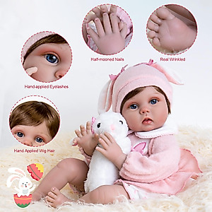 Aori Reborn Baby Dolls - Lifelike Girl Doll, Realistic Newborn Baby Doll with Feeding Toy, Gift Set for Kids 3+