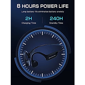 HIWEFEN Bone Conduction Headphones Bluetooth 5.3 Wireless Open Ear Sport Earphones with Mic, 8Hr Playtime, Waterproof Sweat-Proof Over Ear Conducting Headphones for Running, Workout, Gym, Cycling