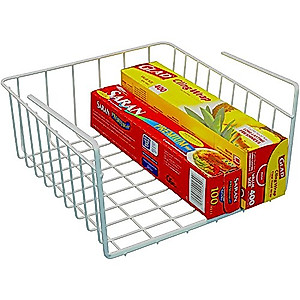 DecoBros Under Shelf Basket Wrap Rack, White