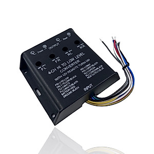 Gravity 4 Channels Car Audio Hi Low High to Low Impedance RCA Line Converter for Car Receiver and Amplifier + Built-in Remote Turn-On, Ground Loop Isolator - GR-HL4
