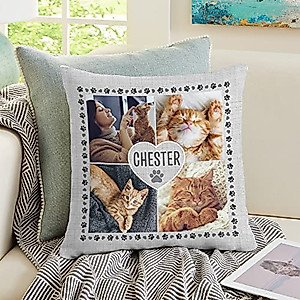 Let's Make Memories Personalized Pawprints on My Heart Pet Photo Pillow - Home Décor for Pet Owners