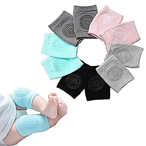 BOSONER Baby Knee Pads for Crawling: Anti-Slip Infant Knee Pads for Crawlers - 5 Pairs Leg Warmers for 6-24 Months