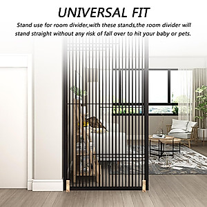 CALIDAKA 4pcs Folding Room Divider Stand,Wooden Room Divider Stand with Screws,Room Divider Screen Holder Feet Partition,Folding Privacy Screen Holder for Hotel Home Office(Size:11.81x1.18inch)