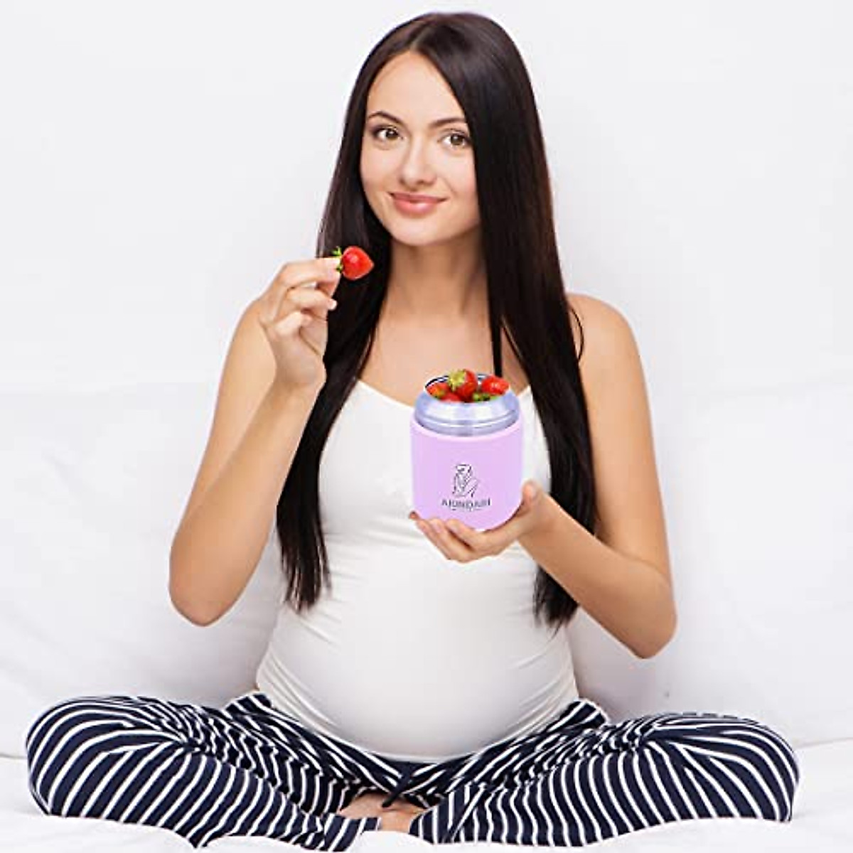 AKINDARI Thermos food jar 18 Oz for salad, soup or as lunch box for kids, Stainless Steel insulated keep food perfectly warm