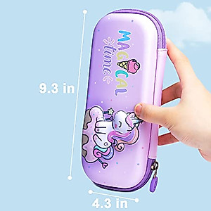 Unicorn Pencil Case for Girls, 3D Cute Cartoon Unicorn Pencil Pouch, Portable Storage Pouch Large Capacity with Compartment & Zipper Pencil Bag for Kids Boys Girls