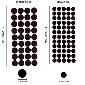 Iceyyyy 200+ Pieces Black Adhesive Felt Circles, Black Self-Adhesive Felt Sticker for Halloween DIY Projects, Professional Craft Finishing (0.5 and 0.75 Inch)